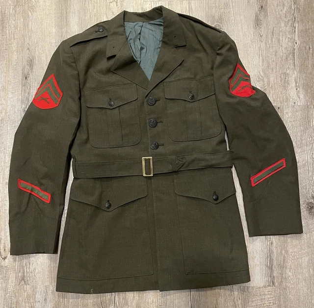 MARINE CORPS USMC Green Service Alpha Dress Uniform Jacket Coat ...