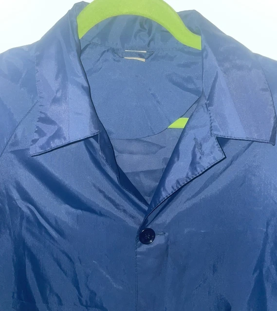 LADIES SIZE 12-14 Vintage Navy Nylon Rain Coat With Pockets Unbranded £ ...