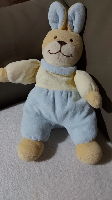 PELUCHE DOUDOU LAPIN Bleu/Jaune Bengy Ancien Modèle EUR 24,90 - PicClick FR