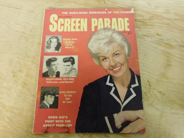 SCREEN PARADE NOV 1959 Doris Day-Tab Hunter-Jayne Mansfield-Marlon ...