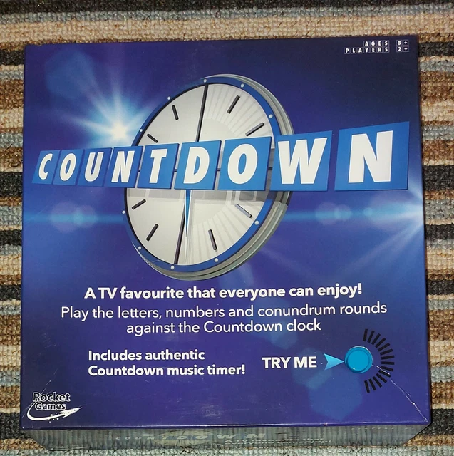 COUNTDOWN THE BOARD Game with music timer Rocket Games ** complete ...