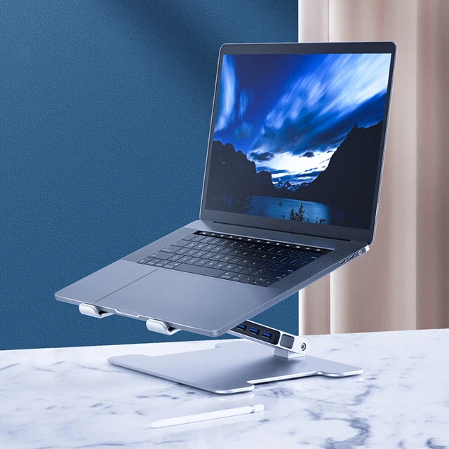 ADJUSTABLE ALUMINUM LAPTOP Stand USB3.0 Ergonomic Laptop Riser for ...