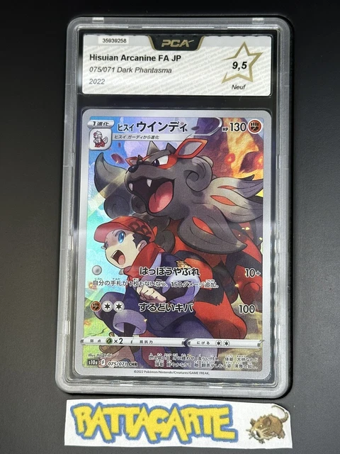CARTE POKEMON HISUIAN ARCANINE FA CHR Jp 075/071 Dark Phatasma s10a PCA 9,5 Neuf EUR 11,50 ...