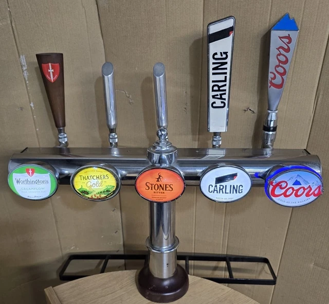 5 WAY BEER Pump/ Beer Font / Pub / Bar /Mancave/Carling/Coors/Thatchers ...