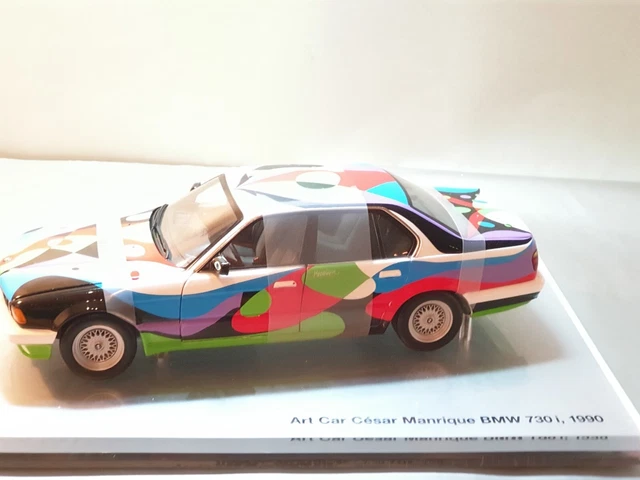 BMW 730I 1990 Art Car Cesar Manrique OVP 1:18 Minichamps #80 43 0 ...