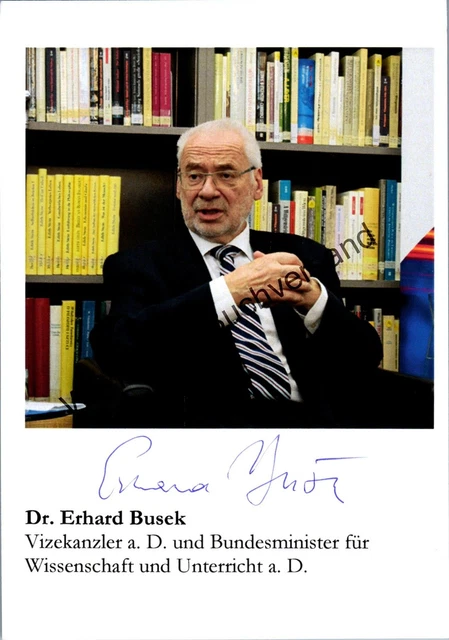 ORIGINAL AUTOGRAMM ERHARD Busek (1941-2022) Vizekanzler Österreich ...