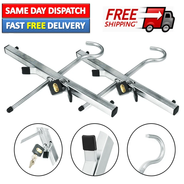 UK UNIVERSAL ROOF Rack Ladder Clamps Secure Lockable Pair Ladders ...