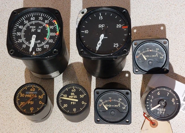 VINTAGE AIRCRAFT GAUGES cockpit indicators instruments job lot £4.99 ...