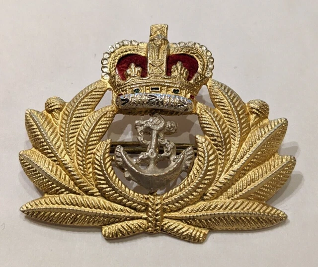 ROYAL NAVY OFFICERS Metal Beret Badge, Queen's Crown - Lug & Pin £8.99 ...