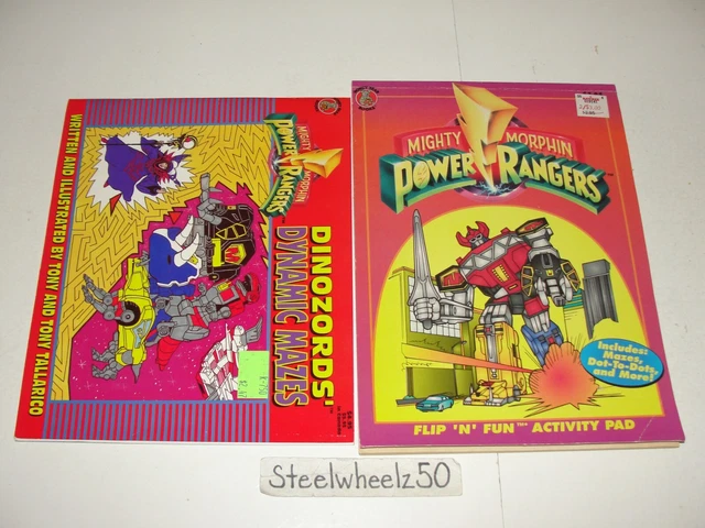 MIGHTY MORPHIN POWER Rangers 2 Activity Book Lot 1994 Dinozords Dynamic ...