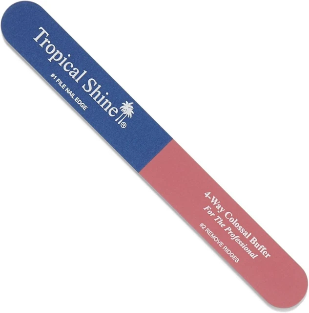 COLOSSAL 4-WAY BLUE-PINK Buffer - Professional Nail File & Buffer for ...