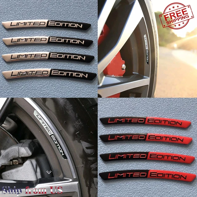 4PCS SET 3D Limited Edition Emblem Badge Sport Wheel Hub Strip Rim ...