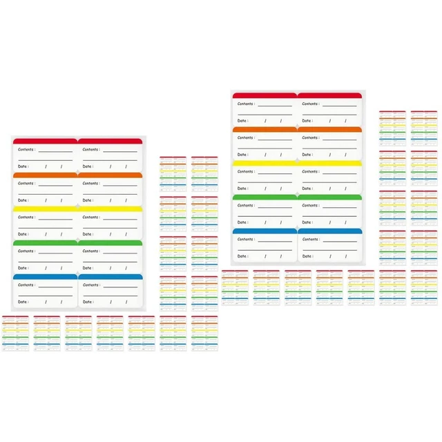 2 PIECES FOOD Labels Stickers Pre-printed Removable Date for ...