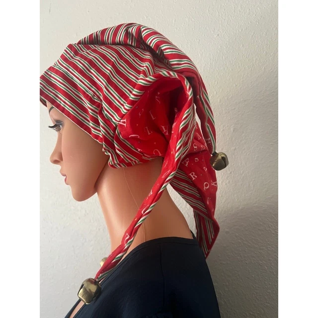 HANDMADE JESTER HAT Adult Red Stripe 4-Point Bell Cap Beanmade £31.28 ...