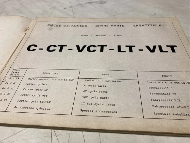 PEUGEOT CYCLOMOTEUR C CT VCT LT VLT catalogue pièces détachées 1967 EUR 34,90 - PicClick FR