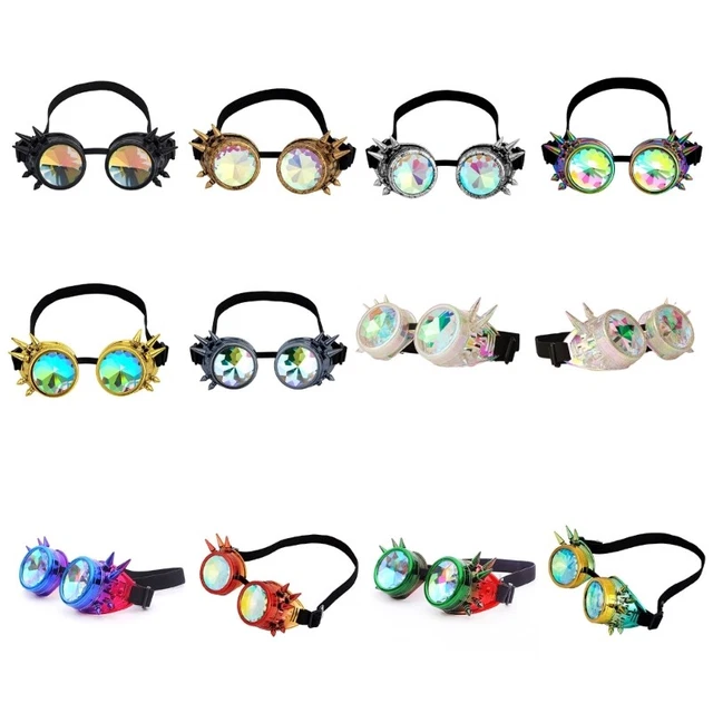 PUNK GOGGLES WITH Rivets Gentlemen Head Wear Pilot Steampunk Bike ...