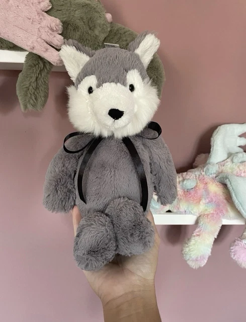 JELLYCAT BASHFUL WOLF Medium Size Bum Tags Only VGC Retired £1.16 ...