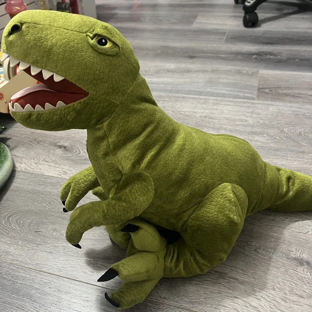 IKEA JATTELIK T-REX Dinosaur 18" Tyrannosaurus Rex Green Plush Cuddly ...