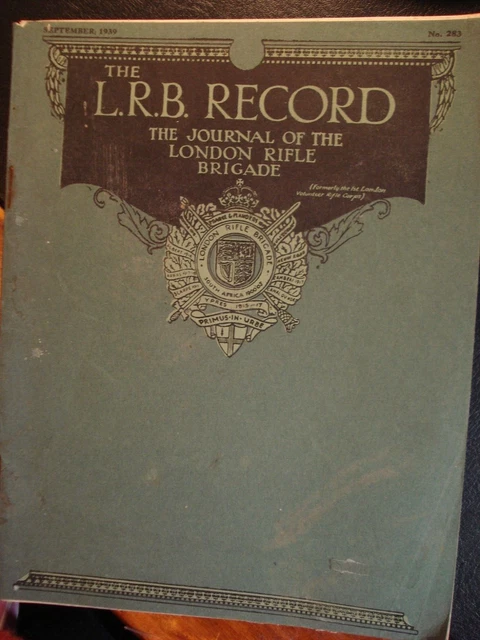 LONDON RIFLE BRIGADE Journal 1939 British Army Military History ...