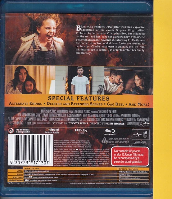 FIRESTARTER : COLLECTOR'S Edition (Blu-ray, 2022, Region ABC) Zac Efron ...