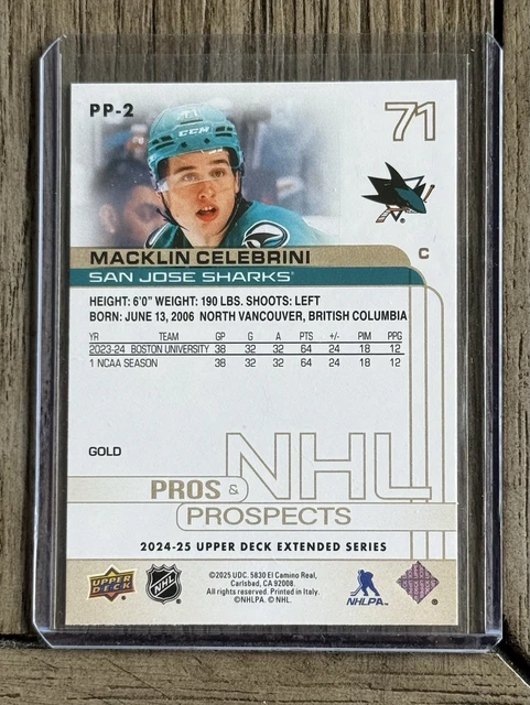 2024-2025 UD EXTENDED Series MACKLIN CELEBRINI Rookie Pros & Prospects ...