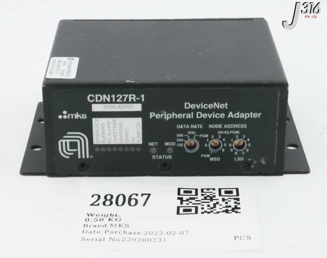 28067 MKS DEVICENET Peripheral Device Adapter, Amat 0190-42005 (Parts ...