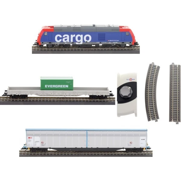 TILLIG 01434 EINSTEIGERSET-GÜTERZUG + Bettungsgleisoval SBB Ep. VI TT ...