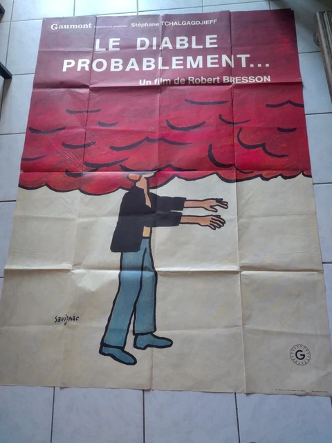 AFFICHE DE CINÉMA "Le Diable Probablement"De Robert Bresson 1977 Dessin ...