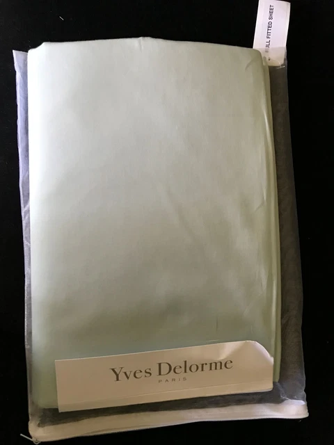 NWT YVES DELORME Le Cap Full Fitted Sheet Organic Cotton Sateen Solid ...