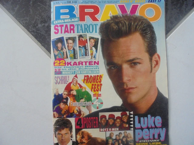 BRAVO 53/1992 TB:LUKE Perry!/David Hasselhoff Poster/Fotoroman David ...