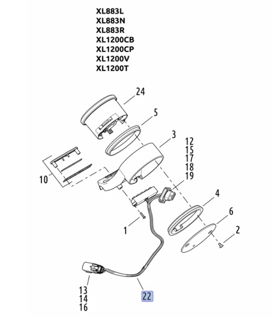 HARLEY DAVIDSON SPORSTER Warning light-instrument harness 69200080 £67. ...