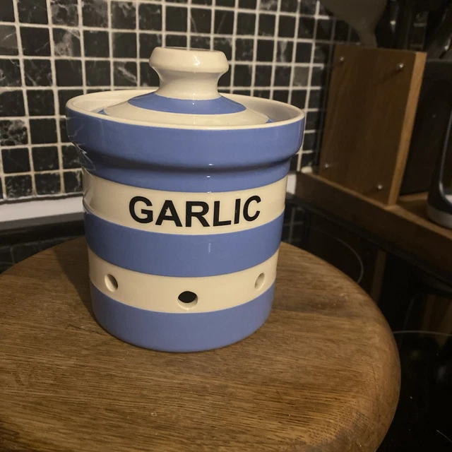 TG GREEN CORNISHWARE Cornish Blue Garlic Keeper Storage Jar £26.72 ...
