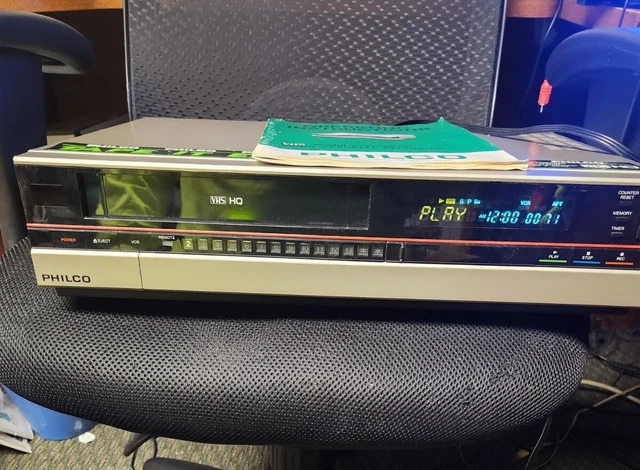 PRISTINE RARE PHILCO Front Loading VCR VHS Player Recorder Model VT8760 ...