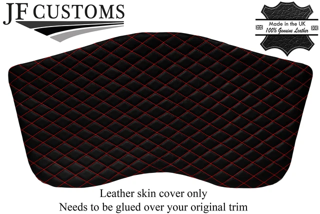 RED DIAMOND STITCH Targa Headliner Sun Shade Leather Cover For Corvette ...