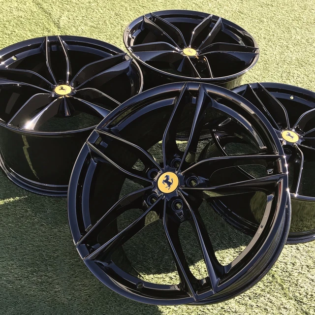 20 FERRARI 488GTB Spider F8 488 Rims Wheels Oem Factory Set 4 Black ...