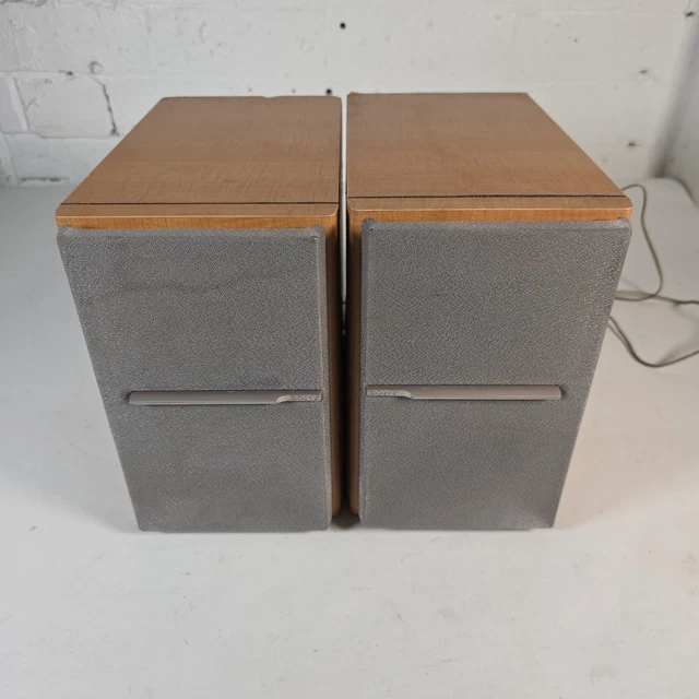 SONY SS-CM100 COMPACT Bookshelf Stereo Speakers Pair Wooden Finish ...
