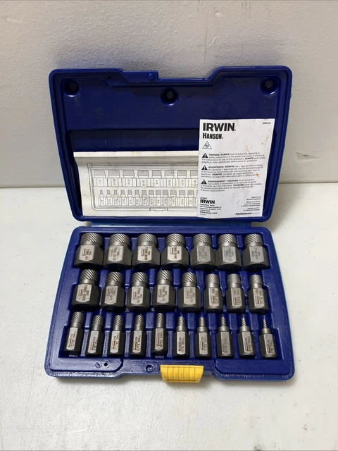 IRWIN HANSON MULTI Spline Extraction Set 25 Pieces #53227 Sizes 1/8”-7/ ...