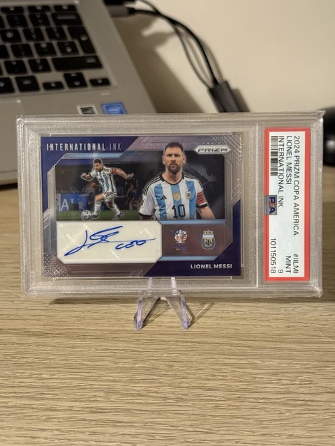 LIONEL MESSI PANINI Copa America International Ink Auto PSA MINT 9 £ ...