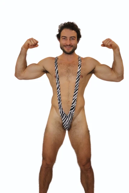 MANKINI MENS ZEBRA Tarzan Jungle Sexy Borat Thong Bodysuit Costume EUR MANKINI MENS ZEBRA Tarzan Jungle Sexy Borat Thong Bodysuit Costume EUR