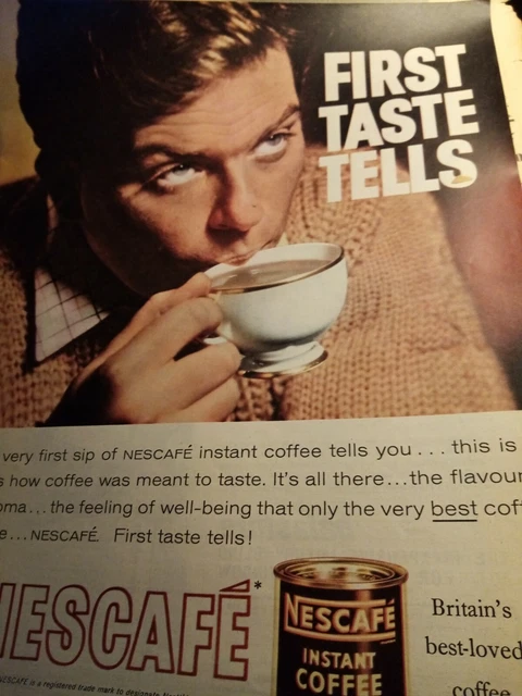 TV6 EPHEMERA 1961 advert nescafe instant coffee first taste tells £2.40 ...