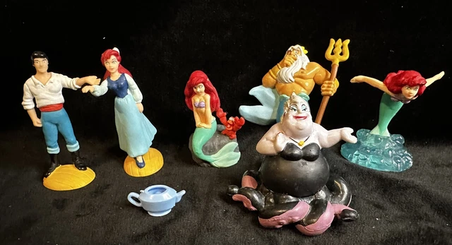 DISNEY LITTLE MERMAID Collectible Figures Set Tyco 6 Figure Set #1830T ...