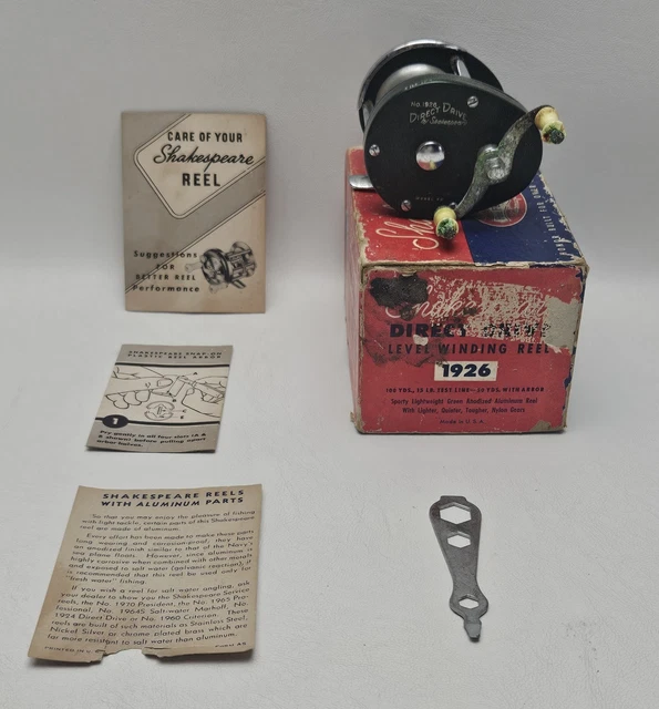 SHAKESPEARE BAITCASTING FISHING Reel No 1926 Model FK Direct Drive USA ...