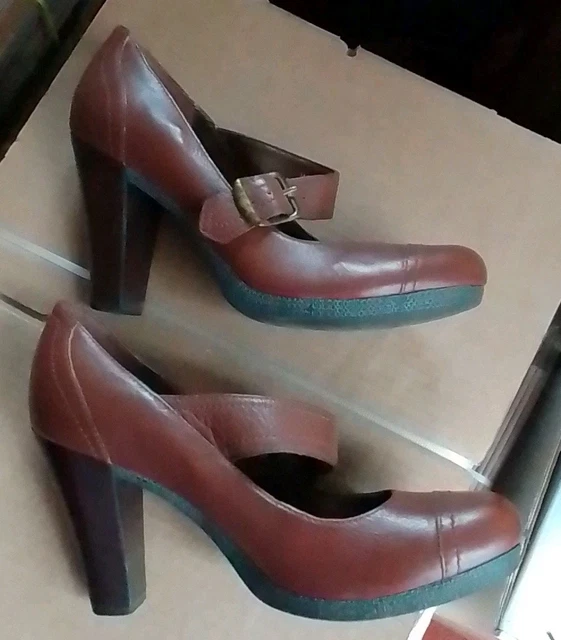 NEXT SIZE 4 Sole Reviver Brown Leather High Block Heel. B188080725B2/32 ...
