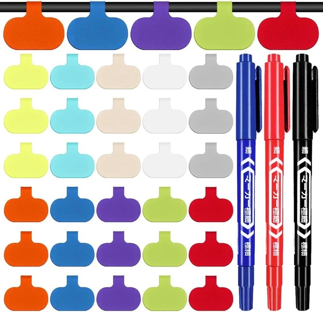 33PCS CABLE LABELS, Multi-Color Electronic Cable Tags, Reusable Oval ...