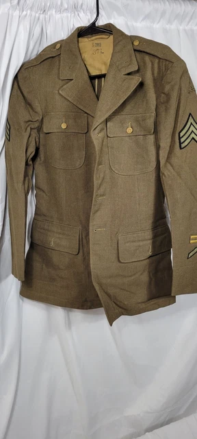 ORIGINAL WW2 US Army Sergeant Uniform Dress Jacket Marked S-2865 37L £ ...