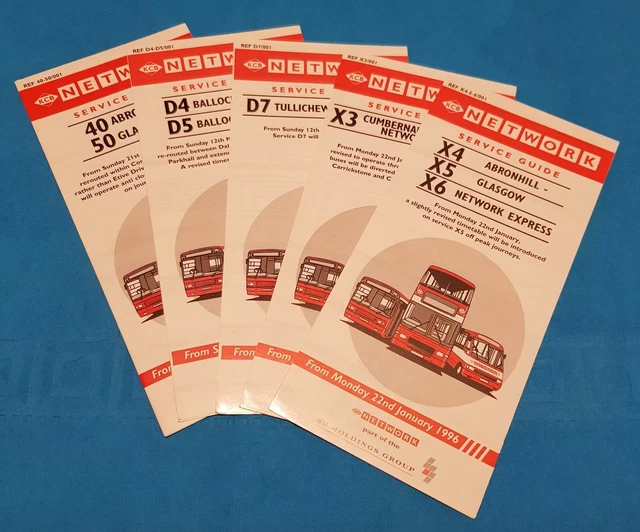 KCB NETWORK BUS timetables (Kelvin Central Buses) x5 (1996) £1.99 ...