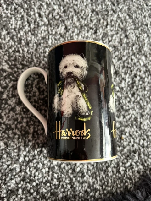 HARRODS WESTIE DOG With Lead Fine Stoneware Collectable Mug Cup Made In ...