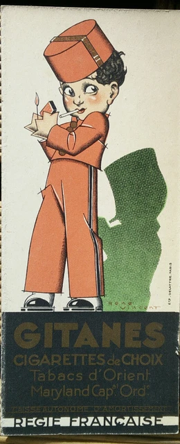 CARTON PUB /MARQUE PAGE ANCIEN CIGARETTES GITANES/Antique paper ...