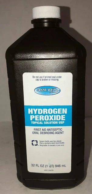 1 EA ASSURED HYDROGEN PEROXIDE First Aid ANTISEPTIC 32 FL.oz-SHIPS N 24 ...