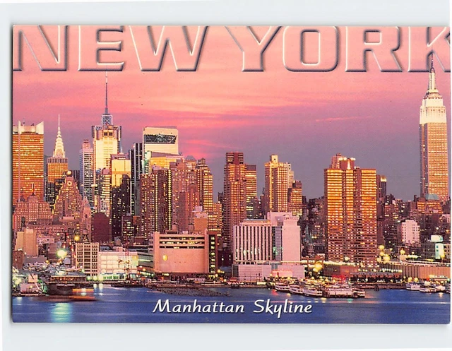 POSTCARD MANHATTAN SKYLINE New York City New York USA £6.25 - PicClick UK